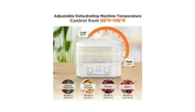 TNTANTS Food Dehydrator Machine, 6 Stackable BPA-Free Trays, with ...