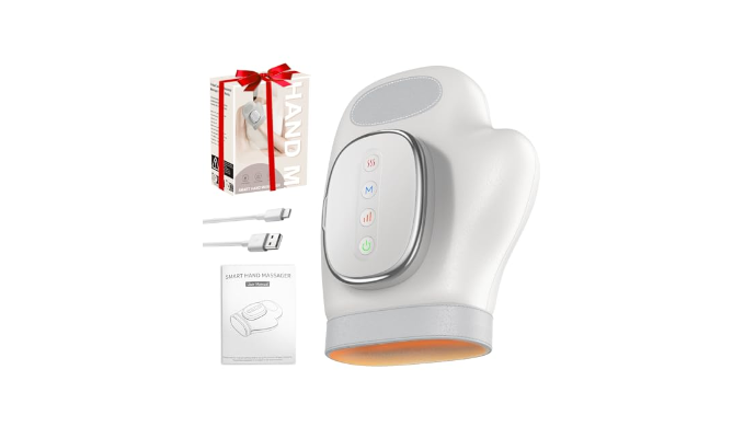 LvsJvcy Hand Massager with Heat Compression, Hand Massage for Arthritis ...