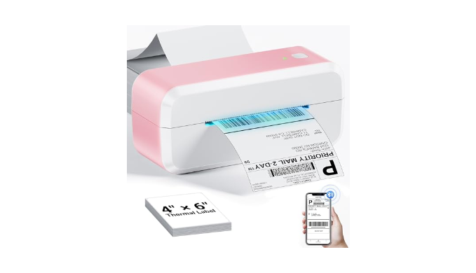 Bluetooth Shipping Label Printer, 4×6 Thermal Label Printer for ...