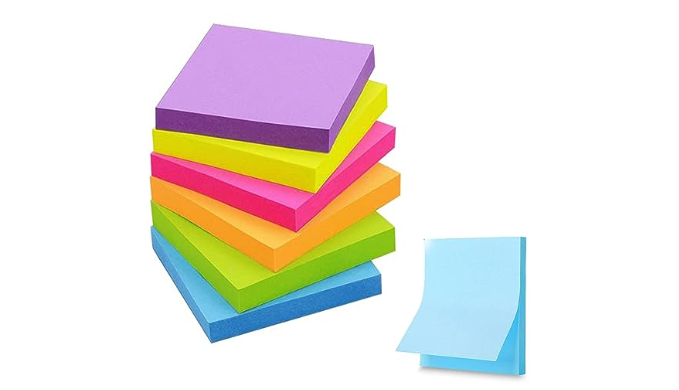 Sticky Notes 3×3 Inches, 12 Pads Bright Colors Sticky Notes,50 Sheets ...