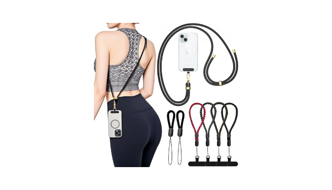 Fanoshon Phone Lanyard Crossbody, 30″ Adjustable Neck Strap, 8″ Wrist ...