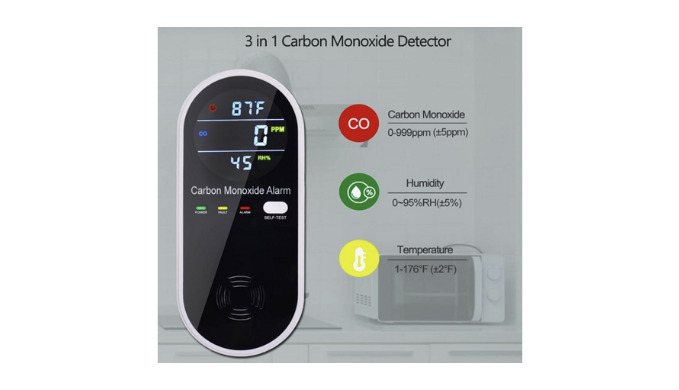 3-in-1 Carbon Monoxide Detector, Carbon Monoxide Detector Plug in Wall ...