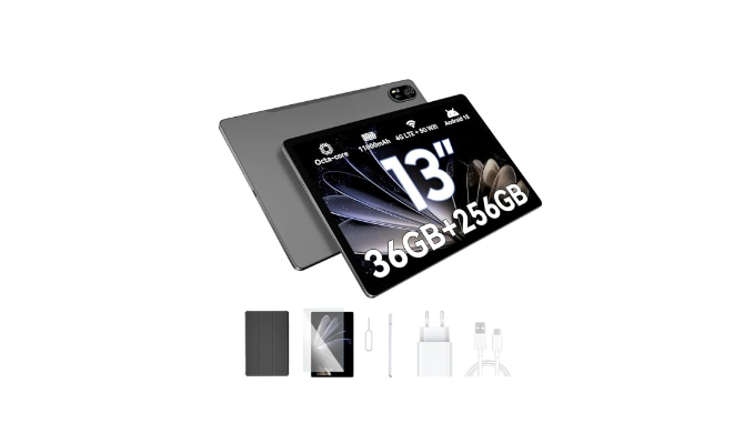 Blackview 13″ Android Tablet Mega8 2025, 256GB ROM, Octa-core Unisoc ...