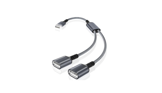 Basesailor USB Splitter 1 in 2 Out 1FT,USB A Male to Double Female Y ...