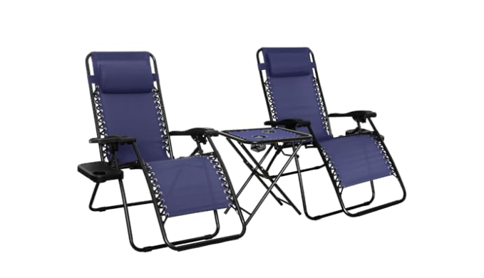 Amazon Basics Outdoor Textilene Adjustable Zero Gravity Folding ...