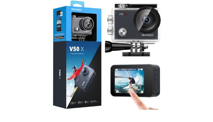 AKASO V50X Native 4K30fps WiFi Action Camera with EIS Touch Screen 4X ...