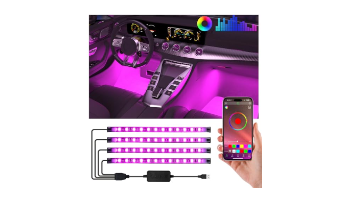 Car Led Lights Interior with Smart APP Control, Sync Music,DIY Mode ...