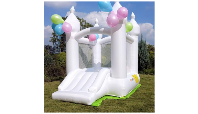 AKEYDIY White Inflatable Bounce House for Kids, Small Bouncer with ...