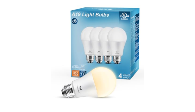 WOWLUMEN A19 LED Light Bulb,9W E26 Light Bulbs(60 Watt/80 Watt ...