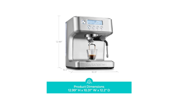 CASABREWS Ultra Espresso Machine with LCD Display, Powerful Milk ...