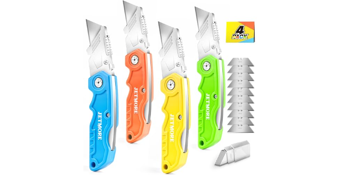 JETMORE - Box - Cutter - Utility - Knife, 4 Pack Colorful Box Cutters ...