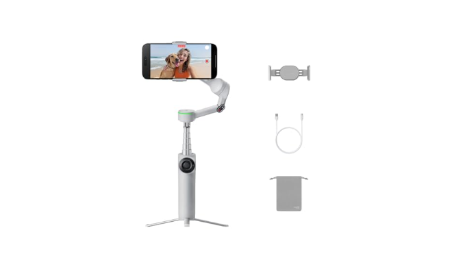 Insta360 Flow 2 Pro Grey - Foldable AI Phone Gimbal, Track in 200+ Apps with Apple DockKit ...