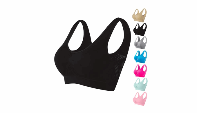 Breathable Summer Sports Bras for Women Cooling Lift-Up Mesh Bra ...