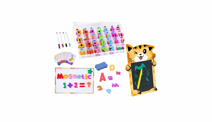 Classroom Magnetic Letters Kit with LCD Writing Tablet for Kids, 237PCS ...