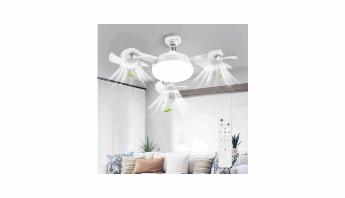 Drone Fan Light,Light Socket Fan with Remote,50W,3000-6500K,3 Speeds,17 ...