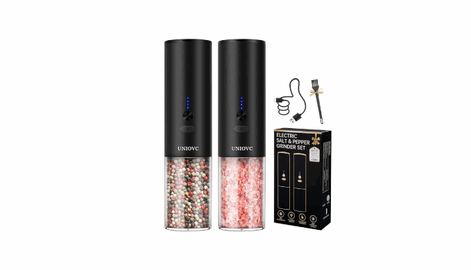 Electric Salt and Pepper Grinder Set,185 ml Rechargeable Salt and ...
