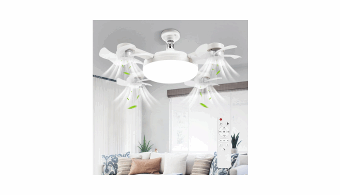 Drone Fan Light,Light Socket Fan with Remote,50W,3000-6500K,3 Speeds,19 ...