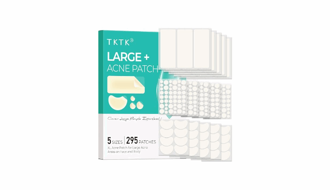 TKTK Large Pimple Patches for Face, 68 x 27 mm XL Hydrocolloid Bandages ...