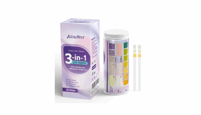 AssuTest UTI Test Strips - 3-in-1 Advanced Urinary Tract Infection Home ...
