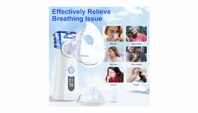 Portable Nebulizer Spacer with Intuitive LED Interface for Adults Kids ...