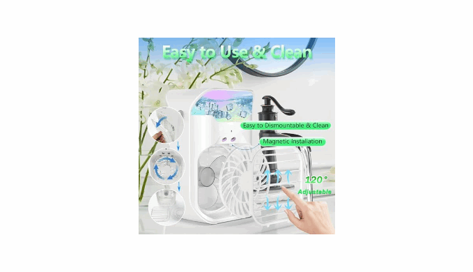 iFTY Small Portable Air Conditioners, Portable AC Unit w/Remote, 1.5L Water Tank, 3 Speeds, 2 ...