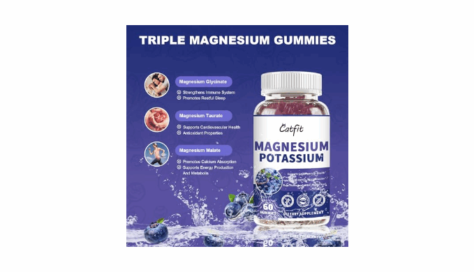 Catfit Potassium Magnesium Supplement Gummies,Magnesium Glycinate ...