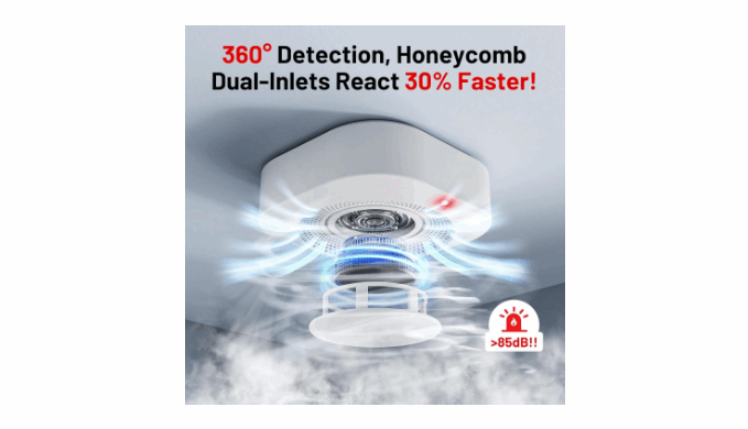 6 Pack Smoke Alarm Fire Detector, Battery Operated Photoelectric Smoke ...