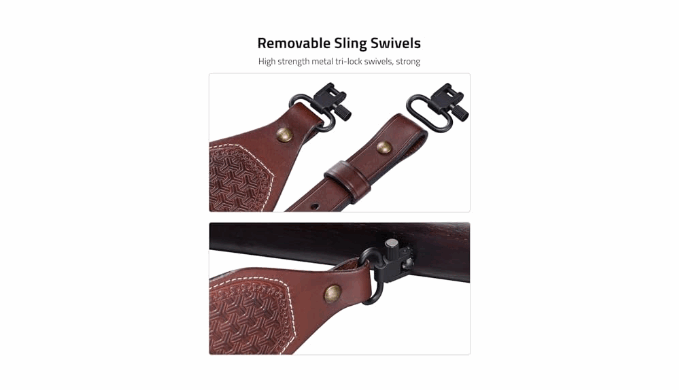CVLIFE Leather Rifle Sling Two Point Sling Leather Gun Sling with Ammo ...