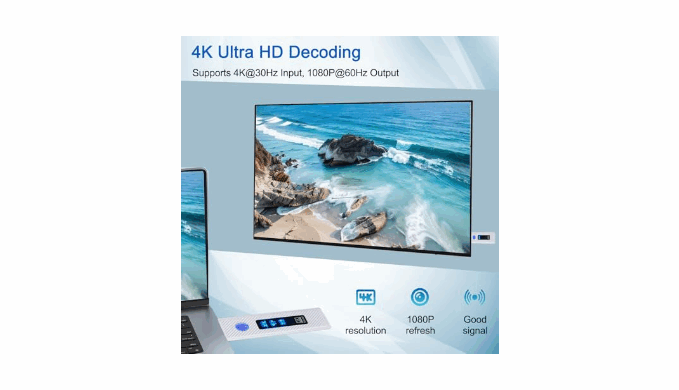 Wireless HDMI Transmitter and Receiver 165FT/50M, 5.8G+2.4G Wireless ...