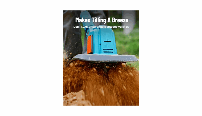 SEESII Electric Tiller for Gardening 300 RPM Rototiller Cordless ...