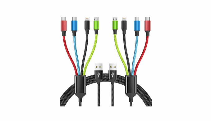 Firsting Travel Essentials Multi Charging Cable [2Pack 5FT], Nylon 4 in ...