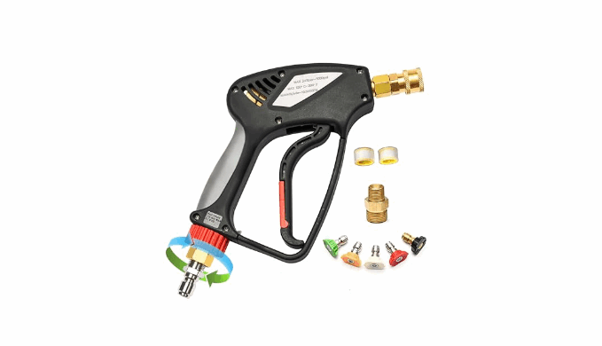 ANJIESENG Short Pressure Washer Gun with 360 Swivel - 5000 PSI / 10.5 ...