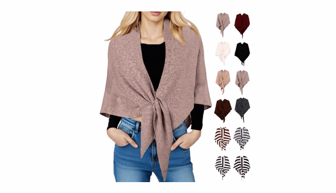 Pashmina Shawl Wraps Women Knitted Shawls Wraps Cardigan Cape Wool ...