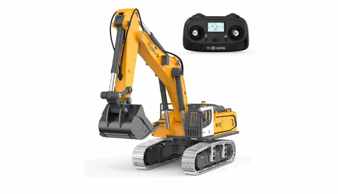 KidsFaves Pro-Grade Remote Control Excavator for Adult Metal Micro ...