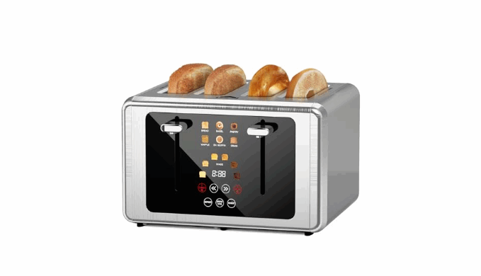 WUNLY 4 Slice Toaster, Touchscreen & Dual Independent Control Panel，5 ...