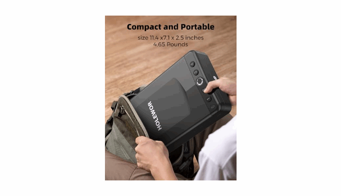 HOLEWOR Car Gun Safe, Small Pistol Safe Biometric Gun Lock Box for ...