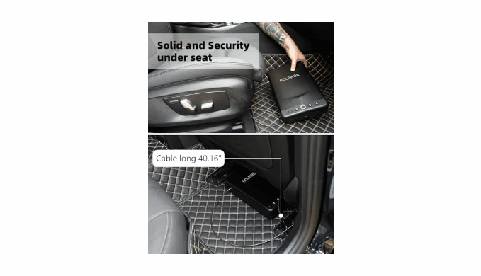 HOLEWOR Car Gun Safe, Small Pistol Safe Biometric Gun Lock Box for ...