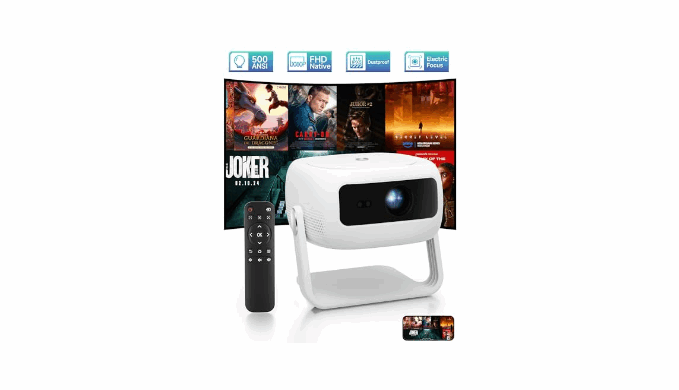Native 1080P HD Projector with 4K Support, WiFi 6, Bluetooth, Dustproof ...