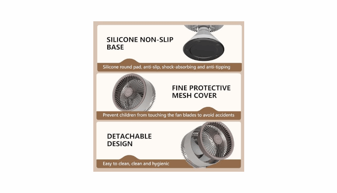 CIBAIL Small Desk Fan for Bedroom,10 Inches Portable Electric Table Air ...