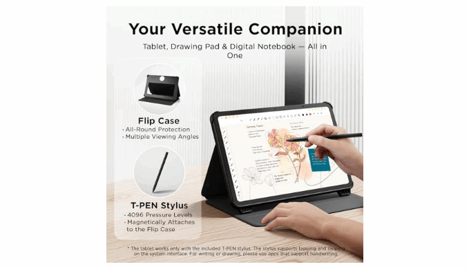 TCL NXTPAPER 11 Gen 2 Android Tablet, 11″ Drawing Pad & Digital Notebook, Stylus & Flip Case ...