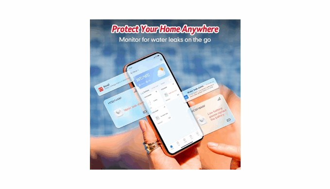 WiFi Water Leak Detector, Hub & Water Leak Sensor 3 Pack, Wireless ...