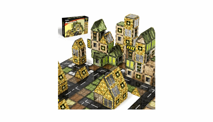 GobiDex Army Magnetic Tiles Road Set Building Toys for Boys 3+ Year Old ...