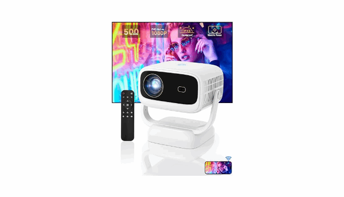 【500ANSI & Dustproof】Projector with WiFi 6 and Bluetooth, Native 1080P ...