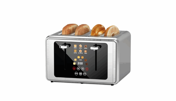 whall 4 Slice Touch Screen Toaster, Stainless Steel Toasters Digital ...