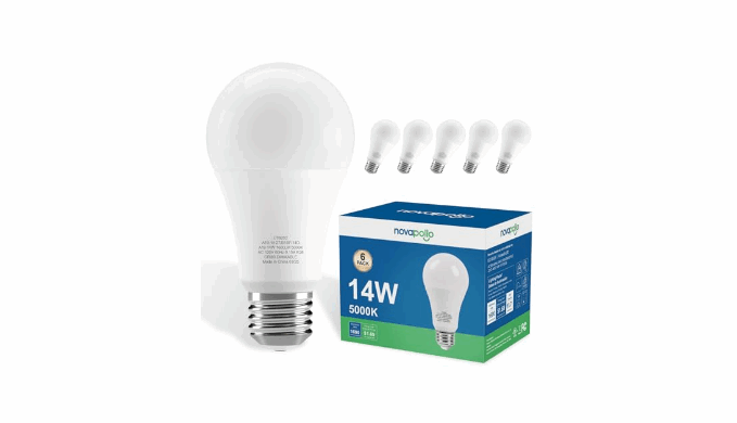 novapollo A19 LED Light Bulbs,100 Watt Equivalent LED Bulbs,E26 ...