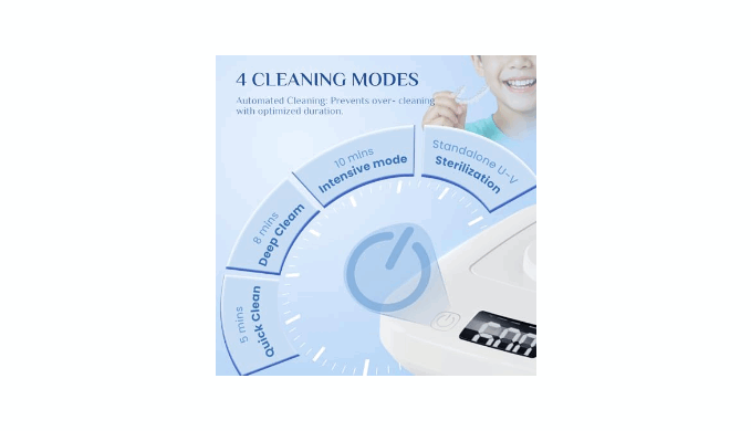 Vcyems Retainer Cleaner Machine, Ultrasonic Dental Cleaner Pod for ...