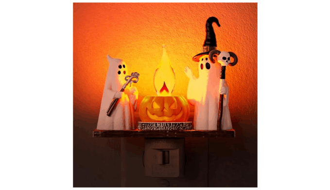 Briignite Halloween Night Light, Ghost Campfire Flickering Night Lights ...