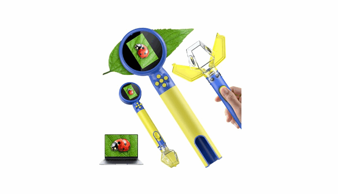 2 in 1 Kids Microscope with Bug Catcher,HD 500X Digital Microscope for ...