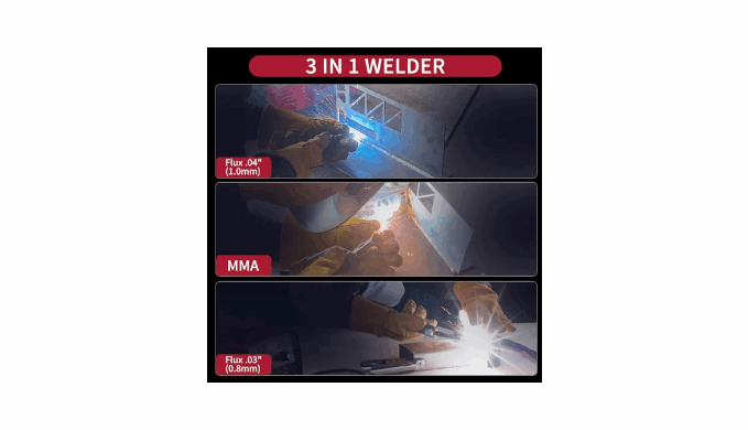 140Amp MIG Welder, 110V Flux Core 2-in-1 Multi-process MIG/MMA Stick ...
