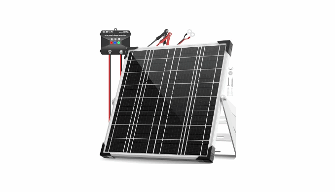 Voltset 12V Solar Battery Charger - 20W Waterproof Solar Power Trickle ...